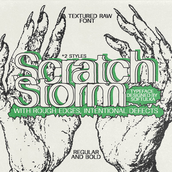 Scratch Storm Rebellious Textured Typeface – by Softulka